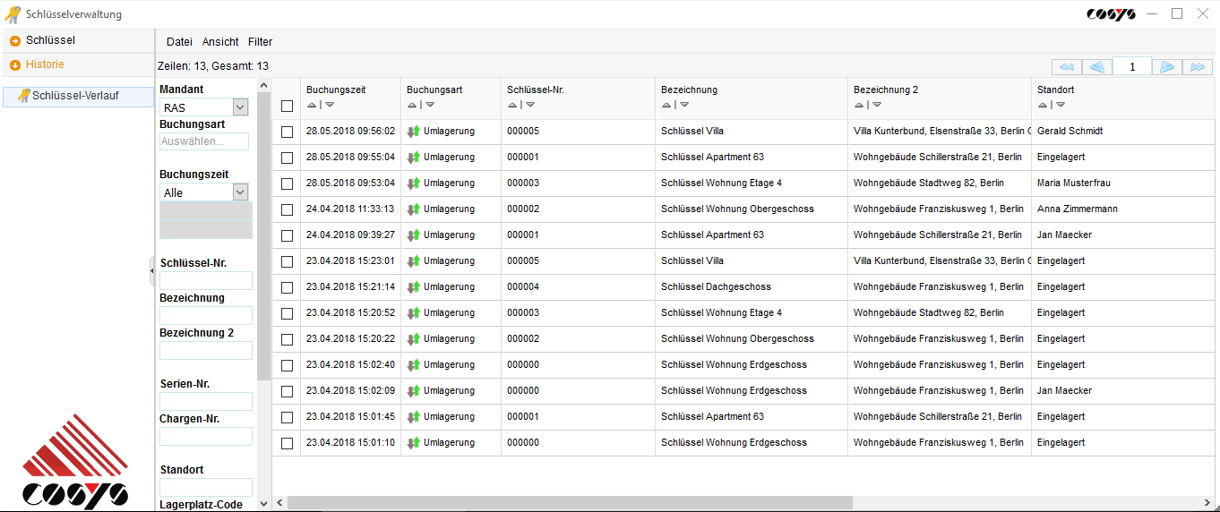 Schlüsselmanagement Software + Verwaltung